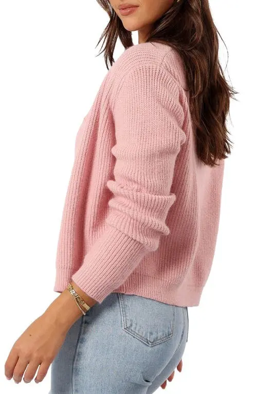 PETAL & PUP Wilde Bow Front Cardigan - Blush