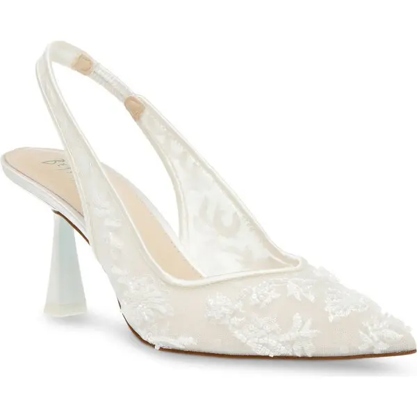 Betsey Johnson Nikki Pointed Toe Slingback Pumps - Ivory