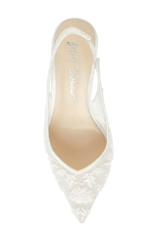 Betsey Johnson Nikki Pointed Toe Slingback Pumps - Ivory