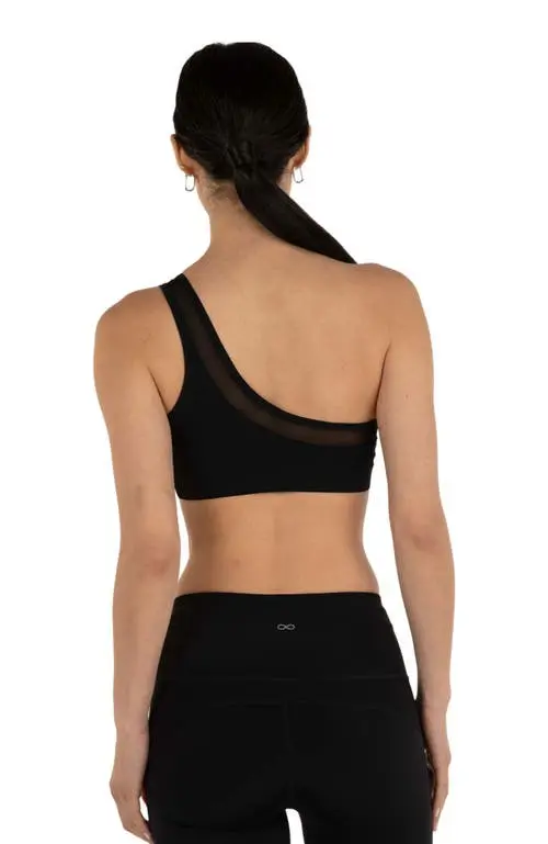 REBODY On Duty Mesh One Shoulder Silkiflex Bra - Midnight Black