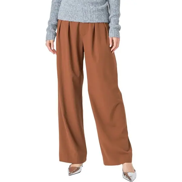 Endless Rose High Waist Wide Leg Trousers - Brown