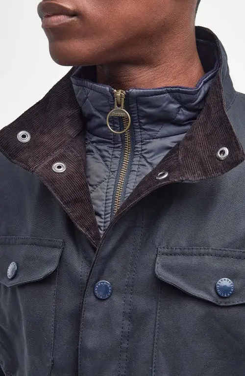 Barbour Ogston Water Resistant Waxed Cotton Jacket - Navy