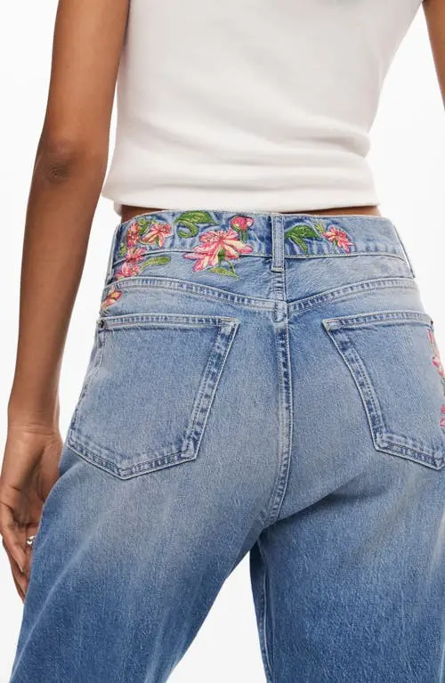 Desigual Carina Embroidered Straight Leg Jeans