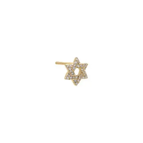 BY ADINA EDEN Mini Diamond Pave Star Of David Stud Earring 14k