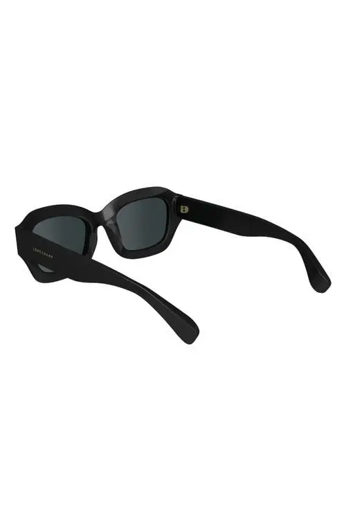 Longchamp Heritage 50mm Cat Eye Sunglasses - Black