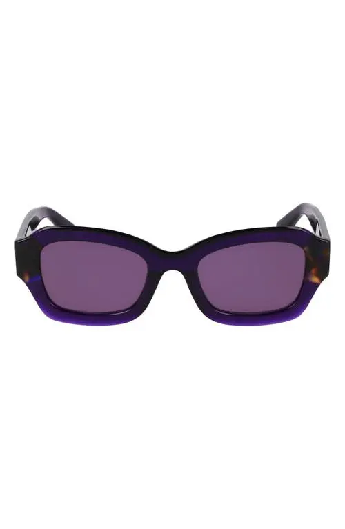 Longchamp Heritage 50mm Cat Eye Sunglasses - Purple/ Havana