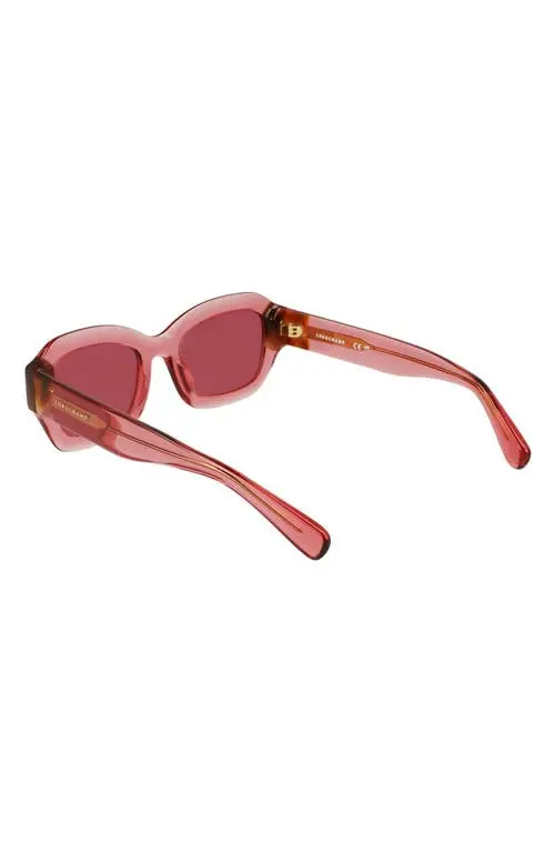 Longchamp Heritage 50mm Cat Eye Sunglasses - Transparent Rose/rose Havana