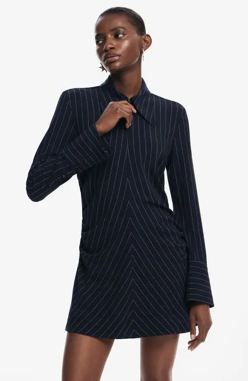 Desigual Pinstripe Long Sleeve Minidress