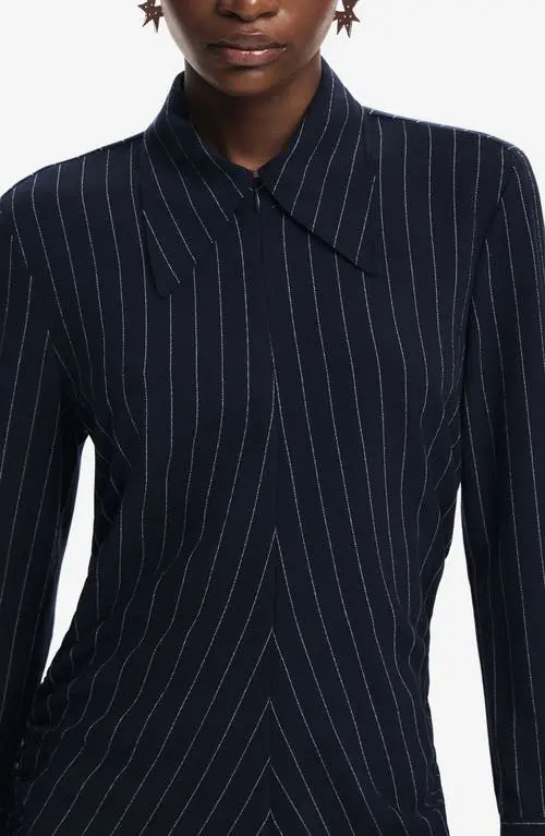 Desigual Pinstripe Long Sleeve Minidress