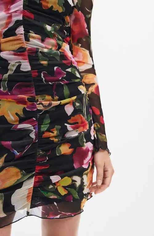 Desigual Floral Ruched Minidress