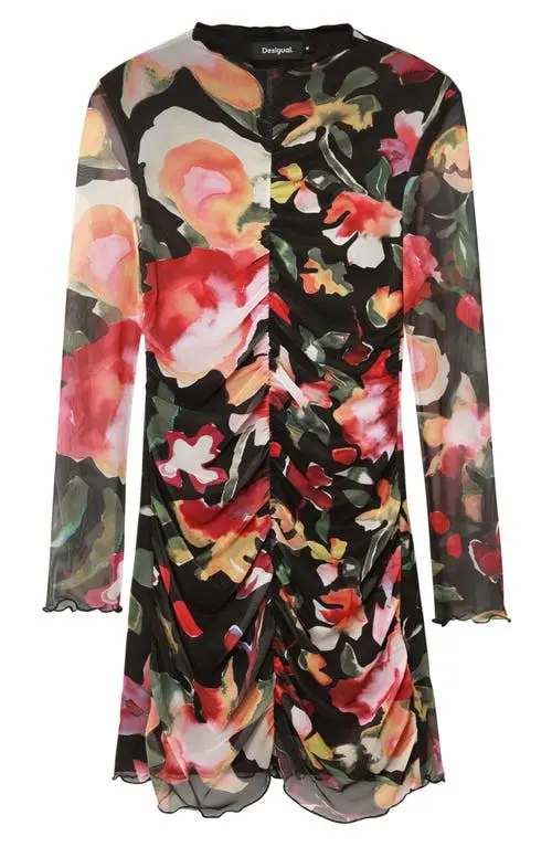 Desigual Floral Ruched Minidress