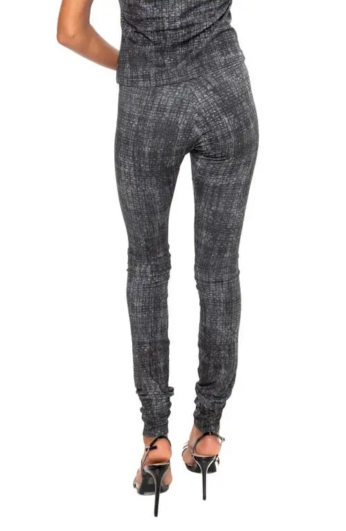 DAI MODA Legwarmer Stretch Cotton Leggings - Charcoal