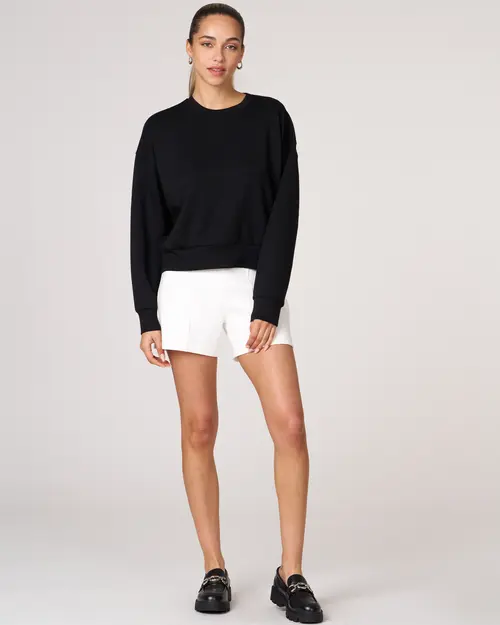 REBODY Essential Scuba Knit Crewneck Sweatshirt - Black