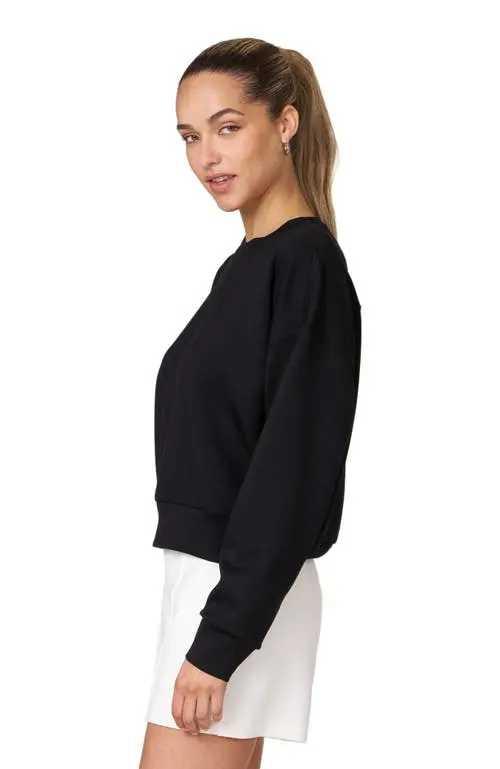 REBODY Essential Scuba Knit Crewneck Sweatshirt - Black