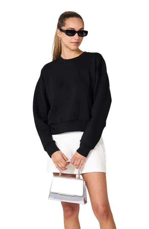 REBODY Essential Scuba Knit Crewneck Sweatshirt - Black