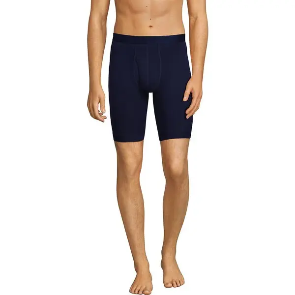 LANDS' END Longer Flex Performance Boxer Brief 3 Pack - Deep Sea Navy