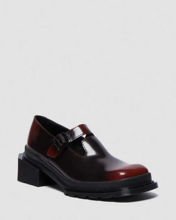 Dr. Martens Maybole Square Toe Mary Jane Shoes - Red