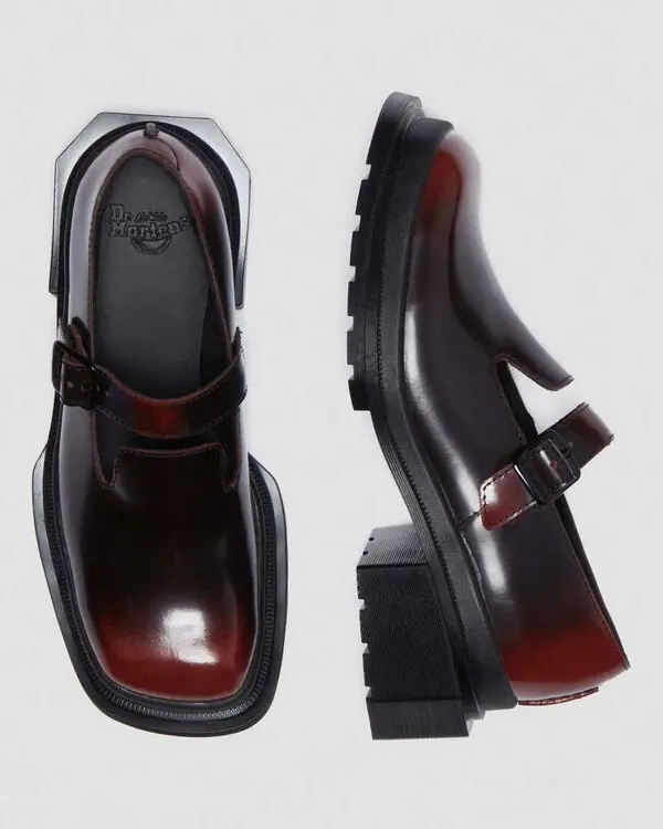 Dr. Martens Maybole Square Toe Mary Jane Shoes - Red