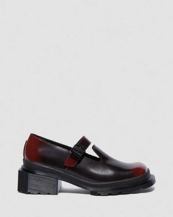 Dr. Martens Maybole Square Toe Mary Jane Shoes - Red