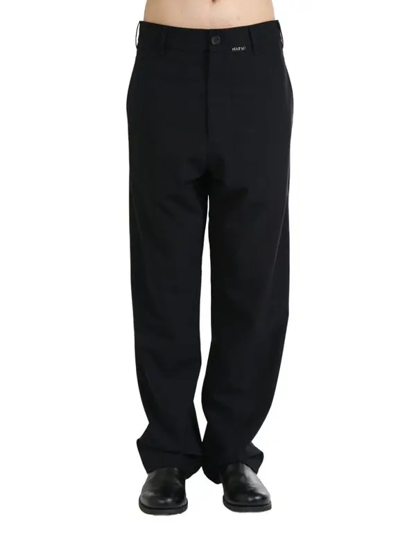 Marni Straight-leg Trousers With Embroidered Logo