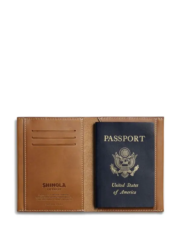Shinola Leather Passport Holder - Brown