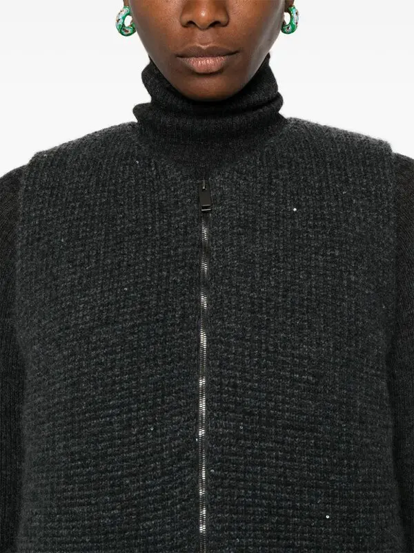 Fabiana Filippi Sequin-embellished Gilet - Grey