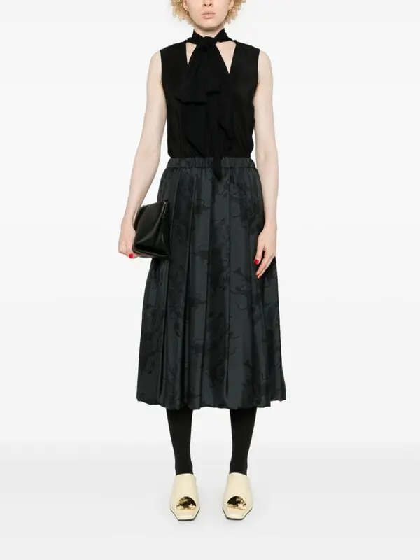 Fabiana Filippi Graphic-print Midi Skirt - Black