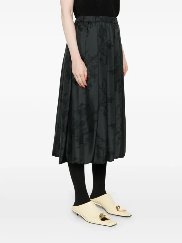 Fabiana Filippi Graphic-print Midi Skirt - Black