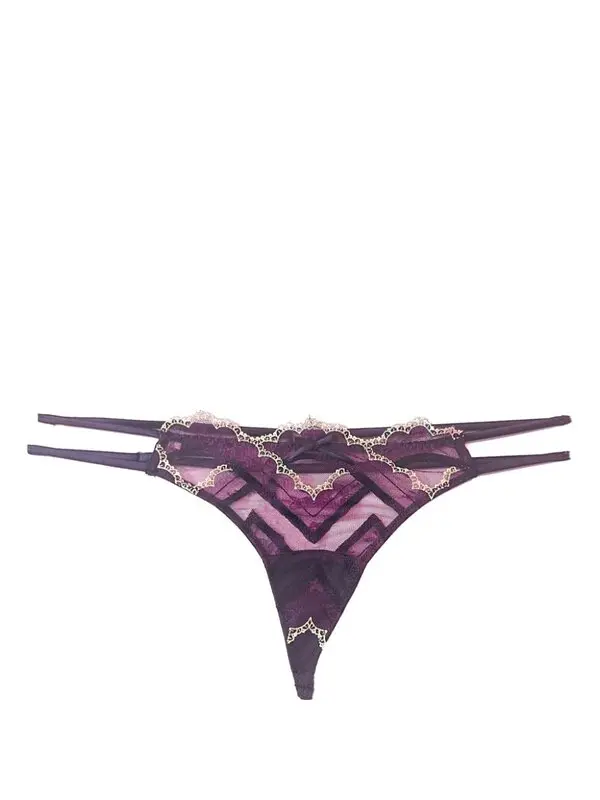 Fleur Du Mal Hendrix Embroidered V-string - Purple