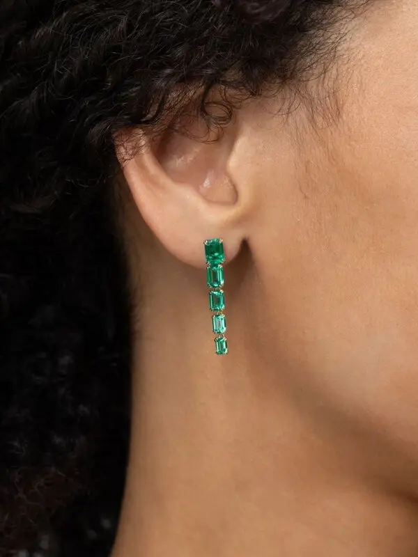 VEYNOU 14kt Yellow Emerald Dangle Earrings