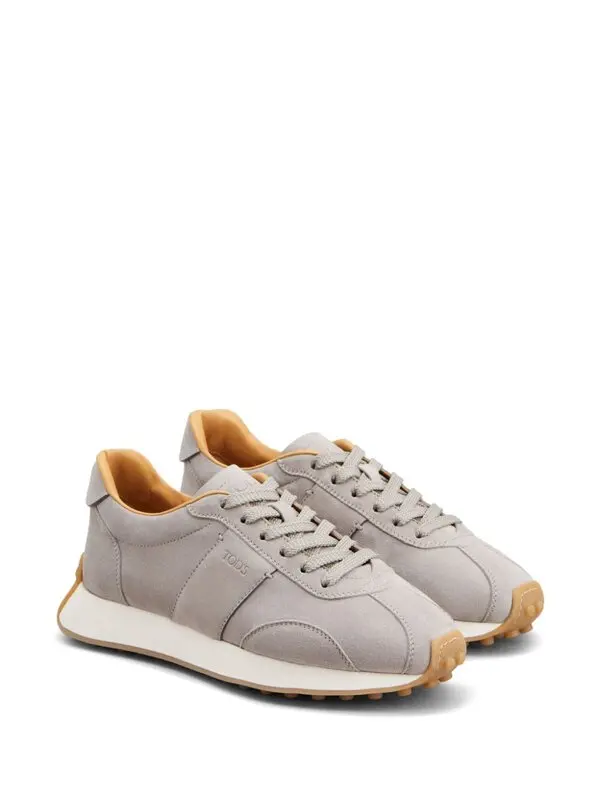 TOD'S Logo-stamp Suede Sneakers - Grey
