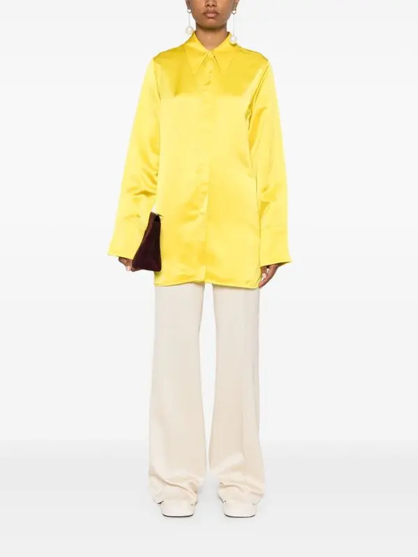 JIL SANDER Satin Shirt - Yellow