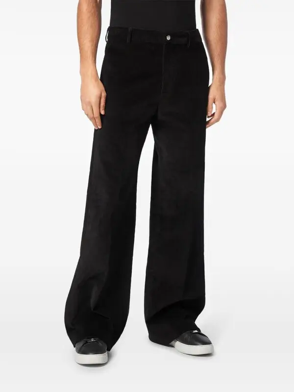 Philipp Plein Wide-leg Velvet Trousers