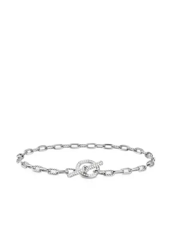 David Yurman Sterling Dy Madison Chain Diamond Bracelet - Silver