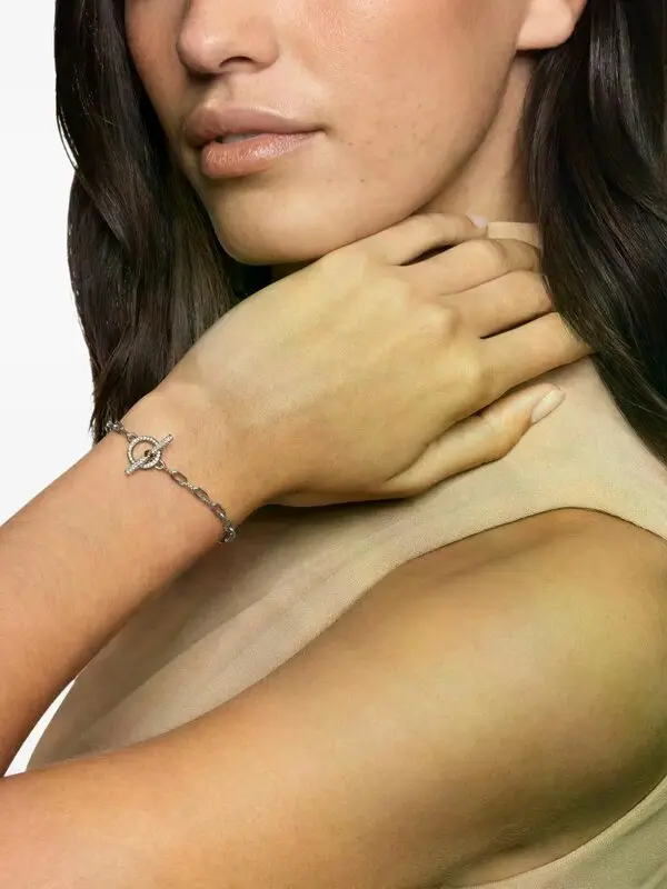 David Yurman Sterling Dy Madison Chain Diamond Bracelet