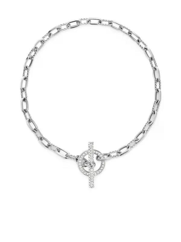 David Yurman Sterling Dy Madison Chain Diamond Bracelet