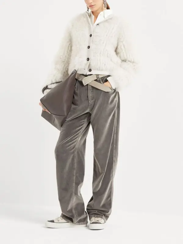 Brunello Cucinelli Logo-patch Flared Trousers