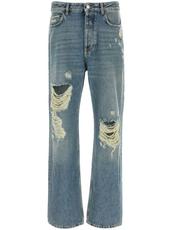 Balenciaga Ripped Straight-leg Jeans