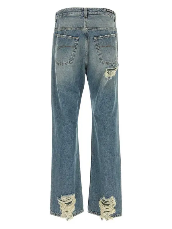 Balenciaga Ripped Straight-leg Jeans