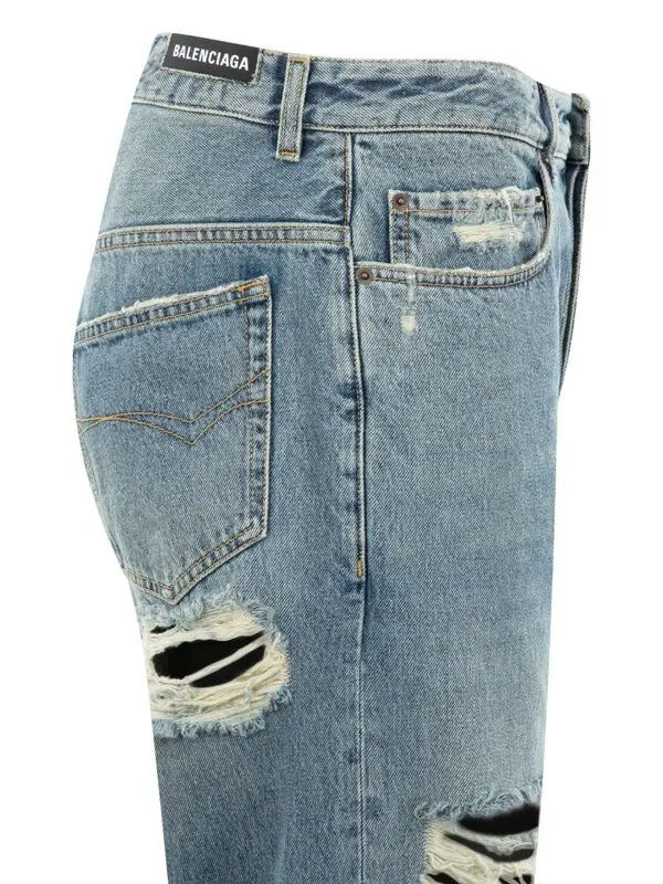 Balenciaga Ripped Straight-leg Jeans
