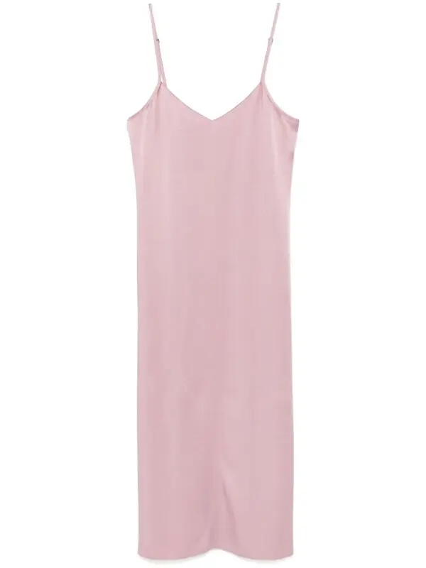 FORTE_FORTE Satin Midi Slip Dress - Pink