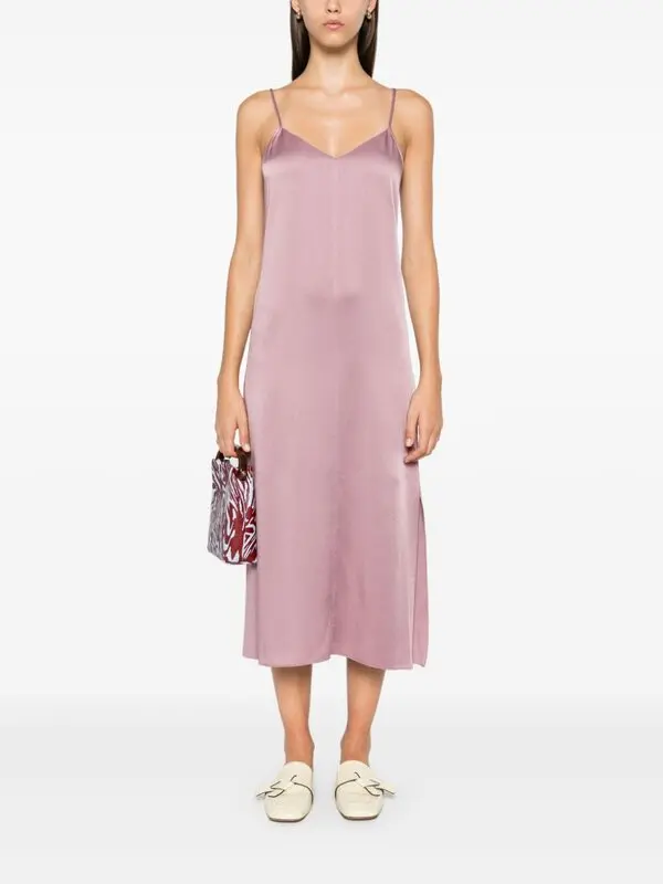 FORTE_FORTE Satin Midi Slip Dress - Pink