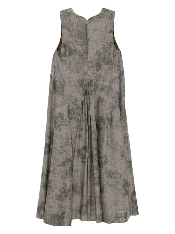 ZIGGY CHEN Abstract-print Midi Dress - Grey