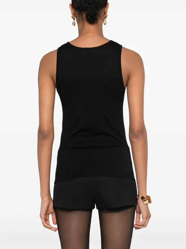 Saint Laurent Logo-embroidered Tank Top - Black