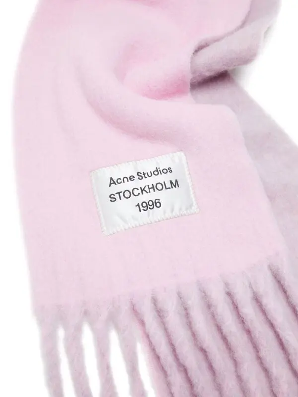Acne Studios Logo-tag Fringed Scarf - Pink