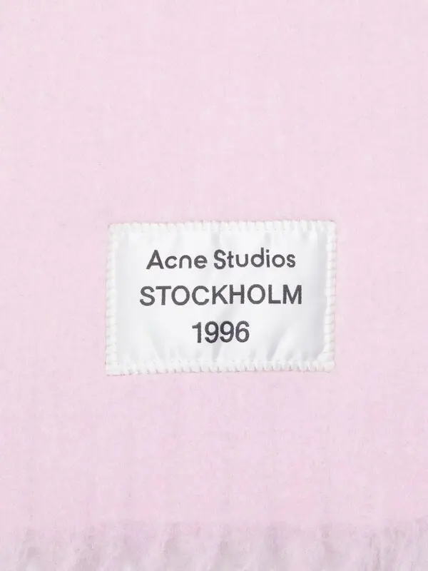Acne Studios Logo-tag Fringed Scarf - Pink
