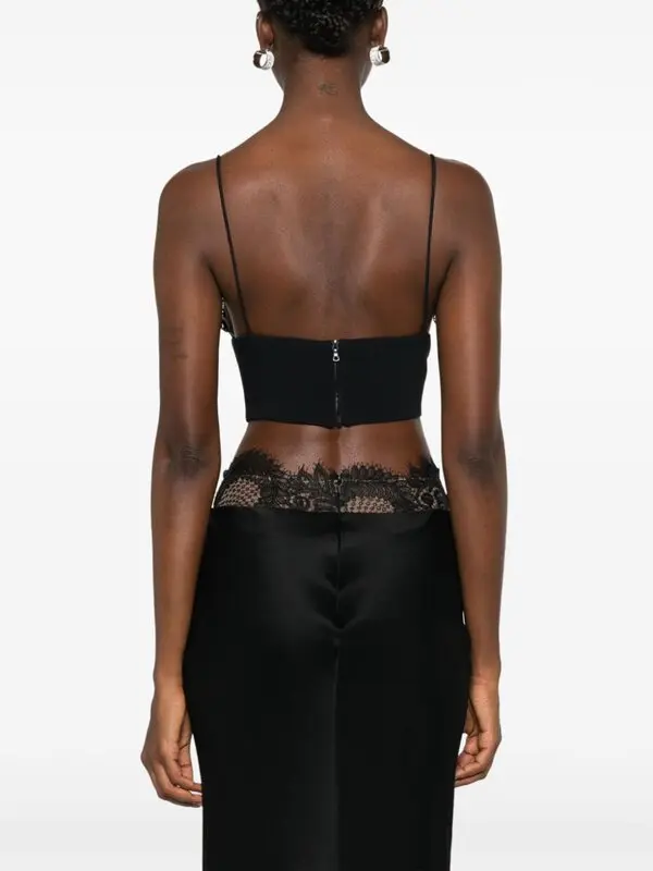 David Koma Lace-detail Cropped Top