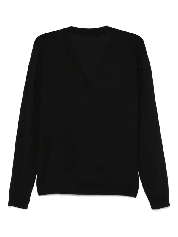 NUUR V-neck Merino Wool Cardigan - Black