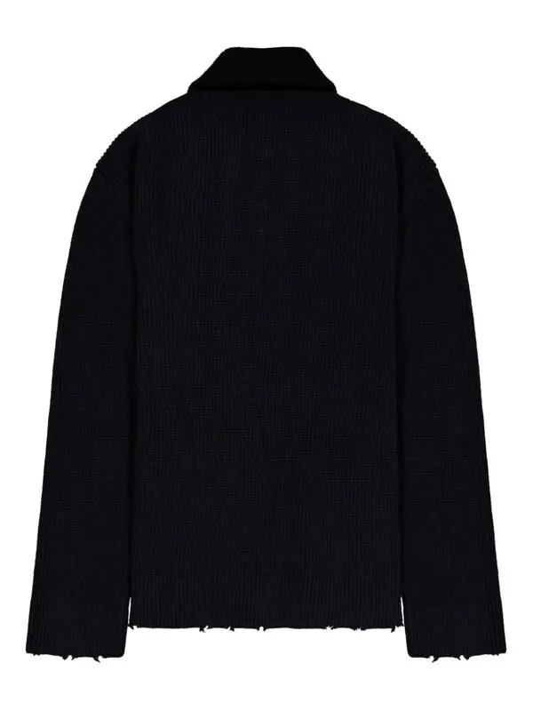 LANEUS Shawl-collar Jumper - Black