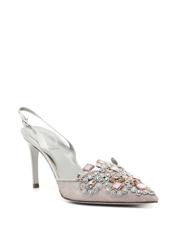 Rene Caovilla 90mm Veneziana Pumps - Grey